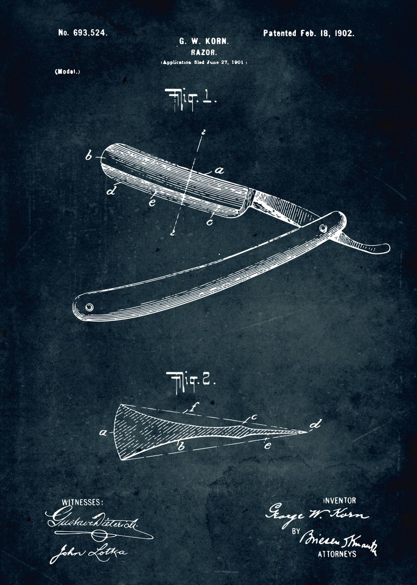 'No488 Razor' Poster, picture, metal print, paint by Xavier Vieira ...