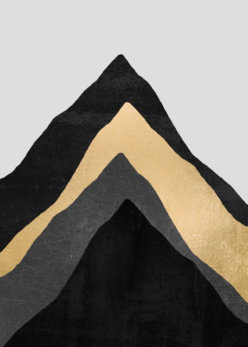 'Four Mountains' Poster, picture, metal print, paint by Elisabeth ...