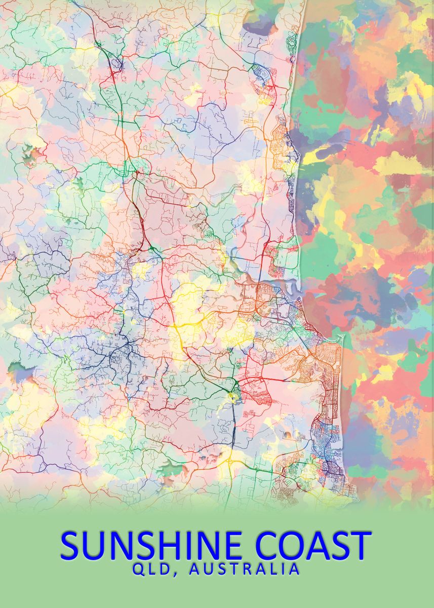 'Sunshine Coast Australia' Poster, picture, metal print, paint by City ...