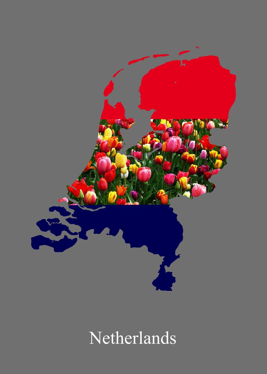 'Netherlands map' Poster by Rania | Displate