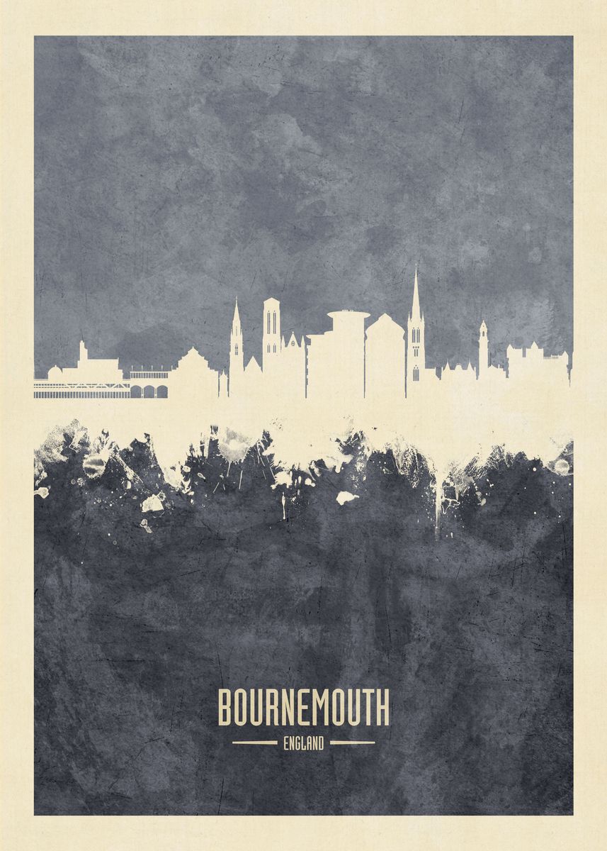 'Bournemouth Skyline' Poster, picture, metal print, paint by Michael ...