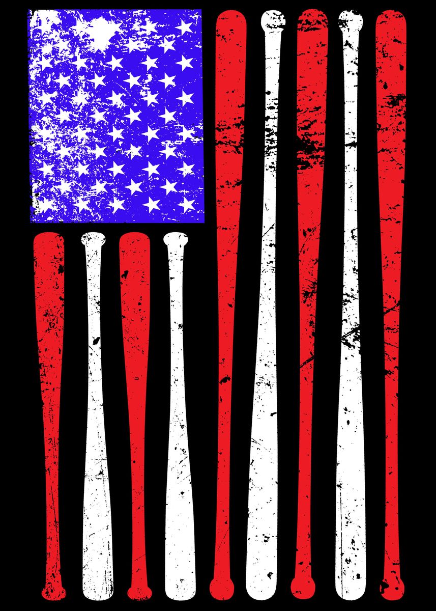 'Baseball USA Flag' Poster by Giovanni Poccatutte | Displate