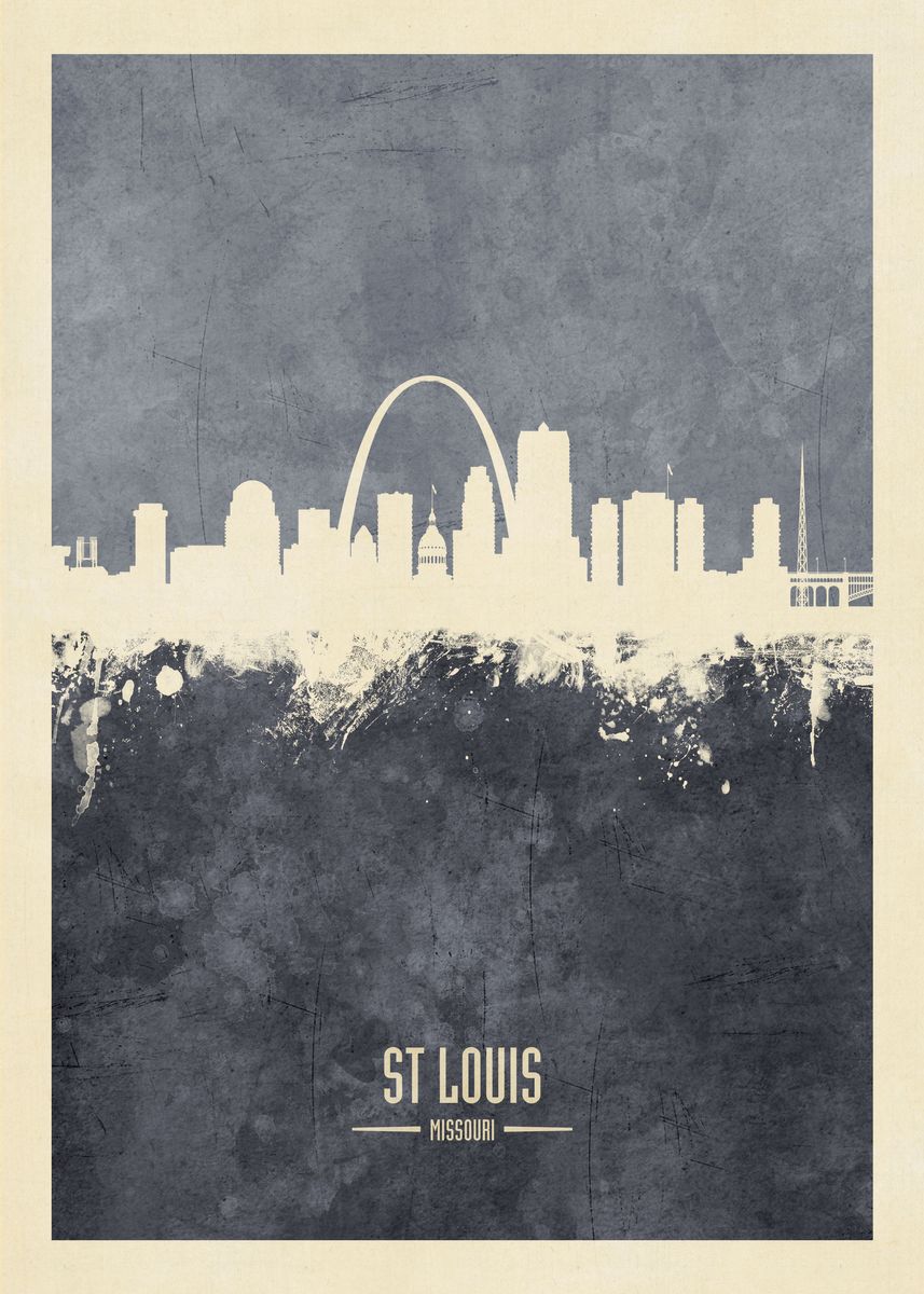 'St Louis Missouri Skyline' Poster, picture, metal print, paint by ...