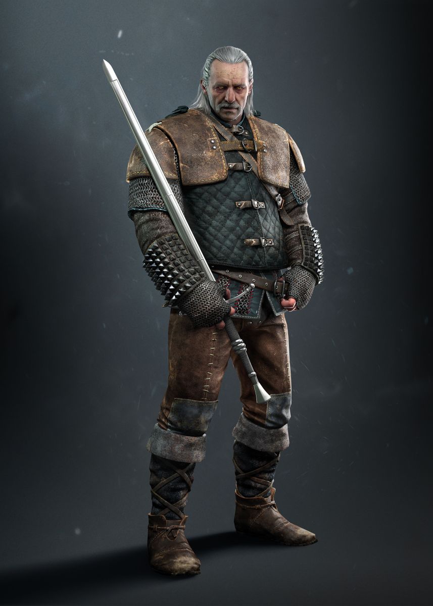 'Vesemir' Poster, picture, metal print, paint by Witcher 3 | Displate