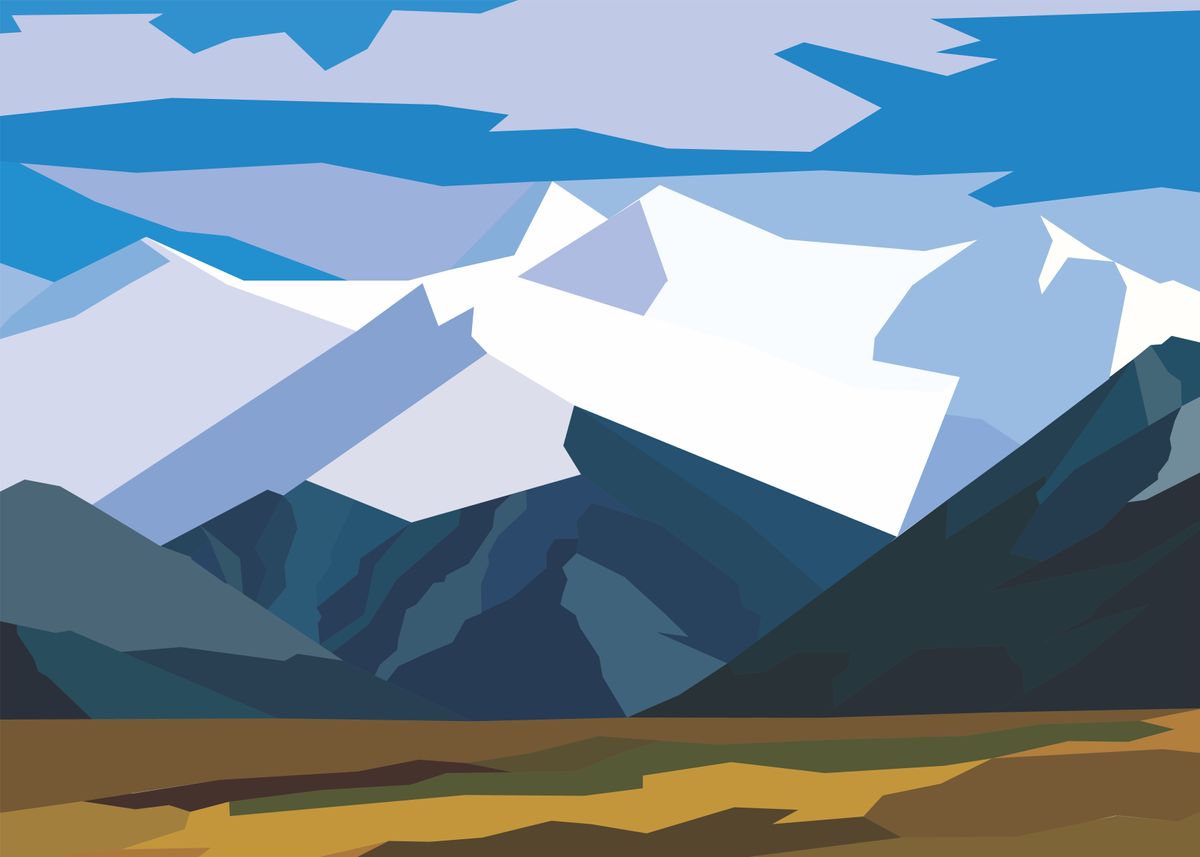 'Mountain Landscape ' Poster by AdiDsgn | Displate