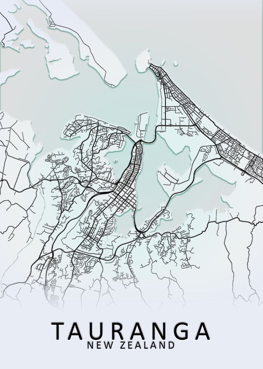 'Tauranga New Zealand Map' Poster by City Map Art Prints | Displate