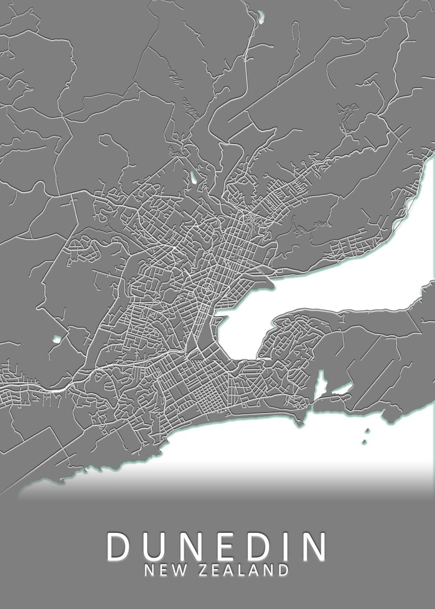 'Dunedin New Zealand Map' Poster by City Map Art Prints | Displate