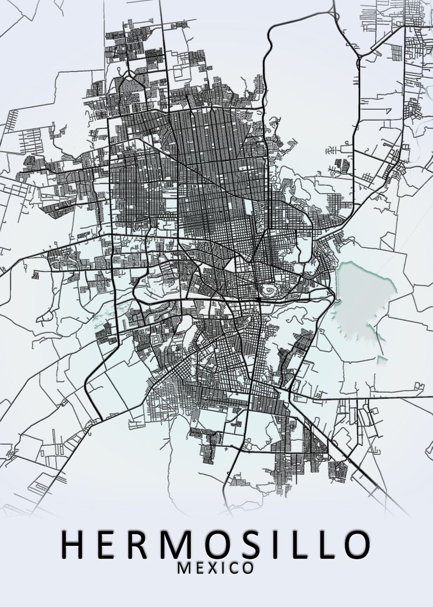 'Hermosillo Mexico City Map' Poster by City Map Art Prints | Displate