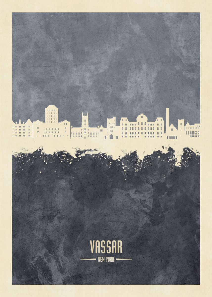 'Vassar New York Skyline' Poster, picture, metal print, paint by ...