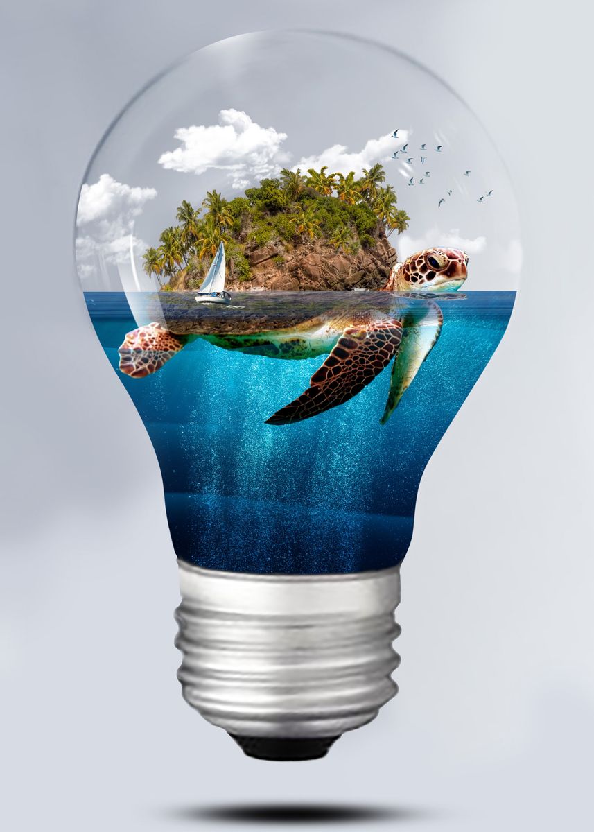 'Turtle Island in the light' Poster, picture, metal print, paint by ...