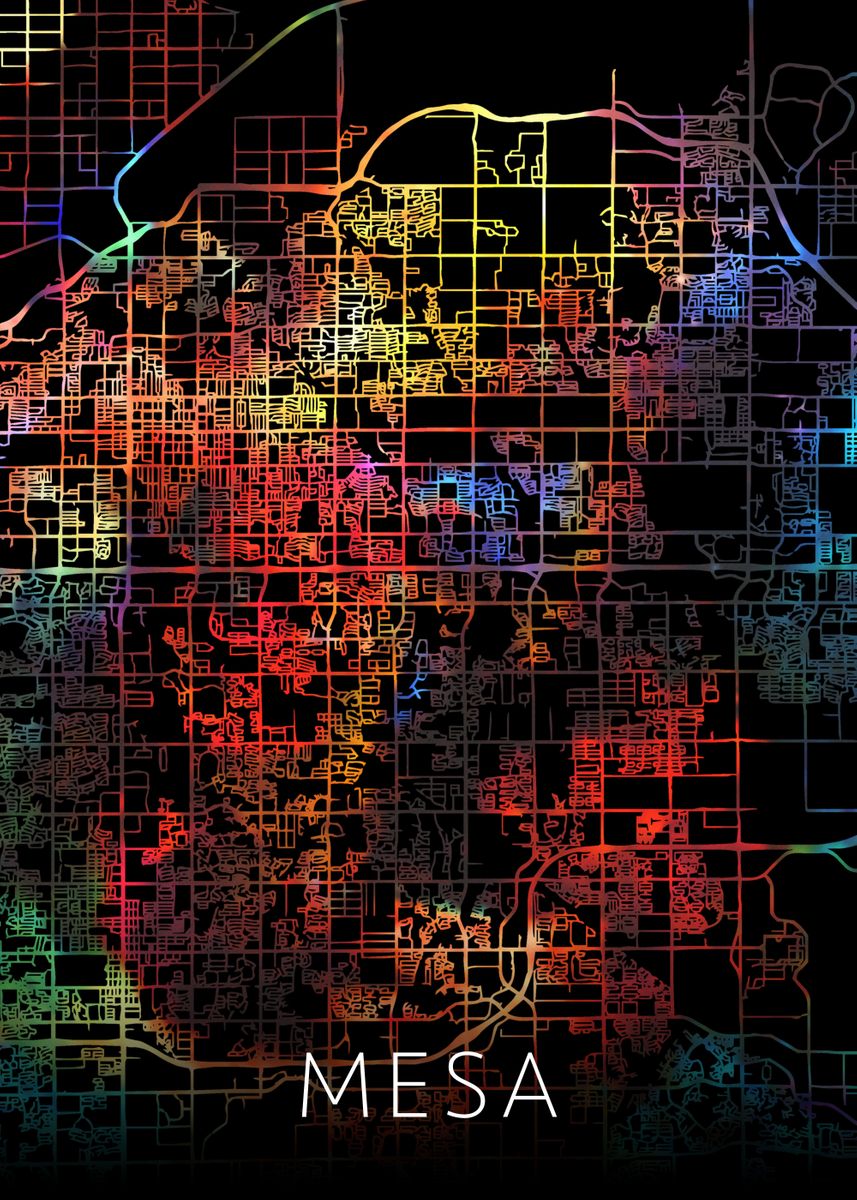 'Mesa Arizona USA City Map' Poster by Design Turnpike | Displate