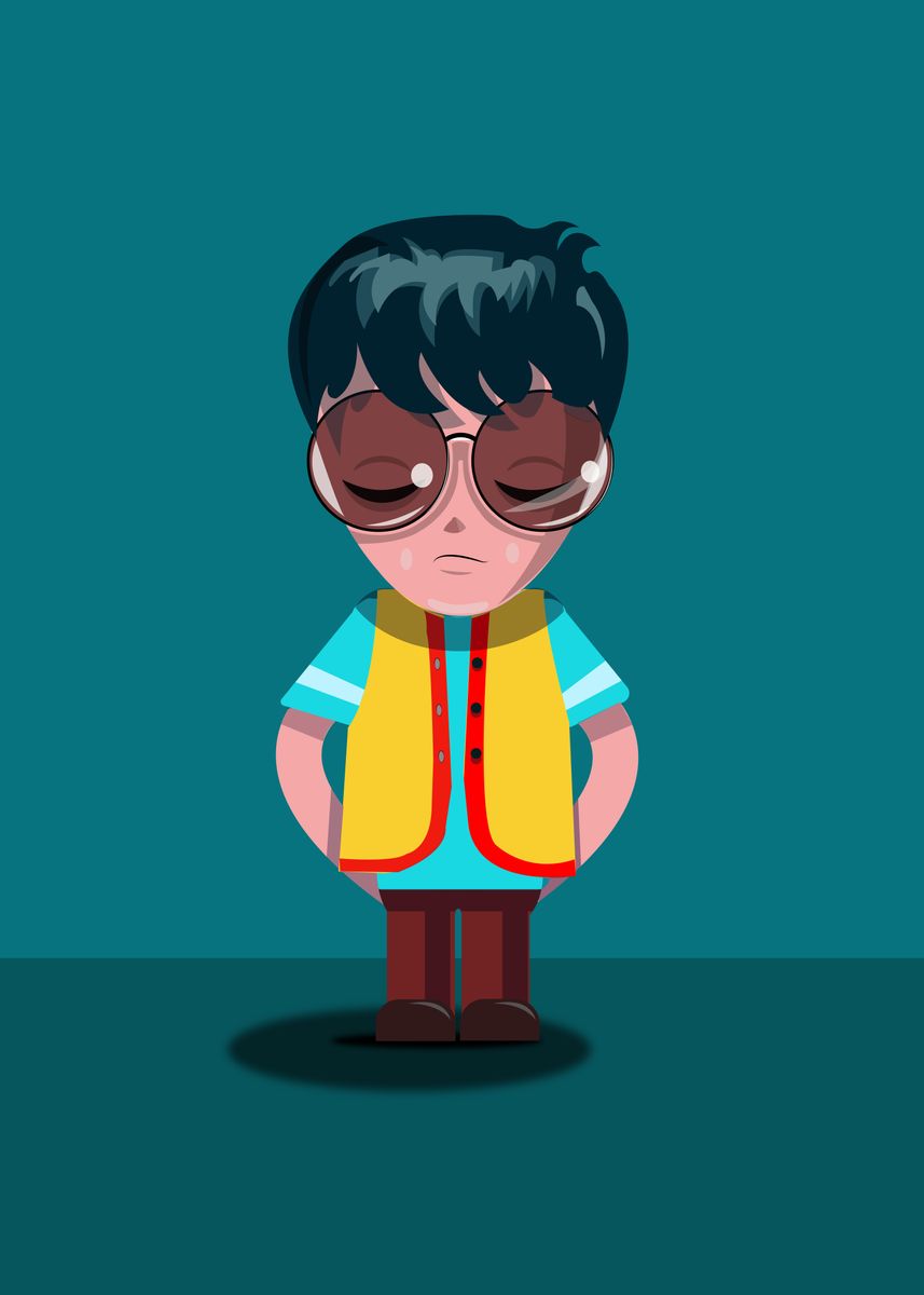 'Cute Boy' Poster, picture, metal print, paint by Mridul Kalita | Displate