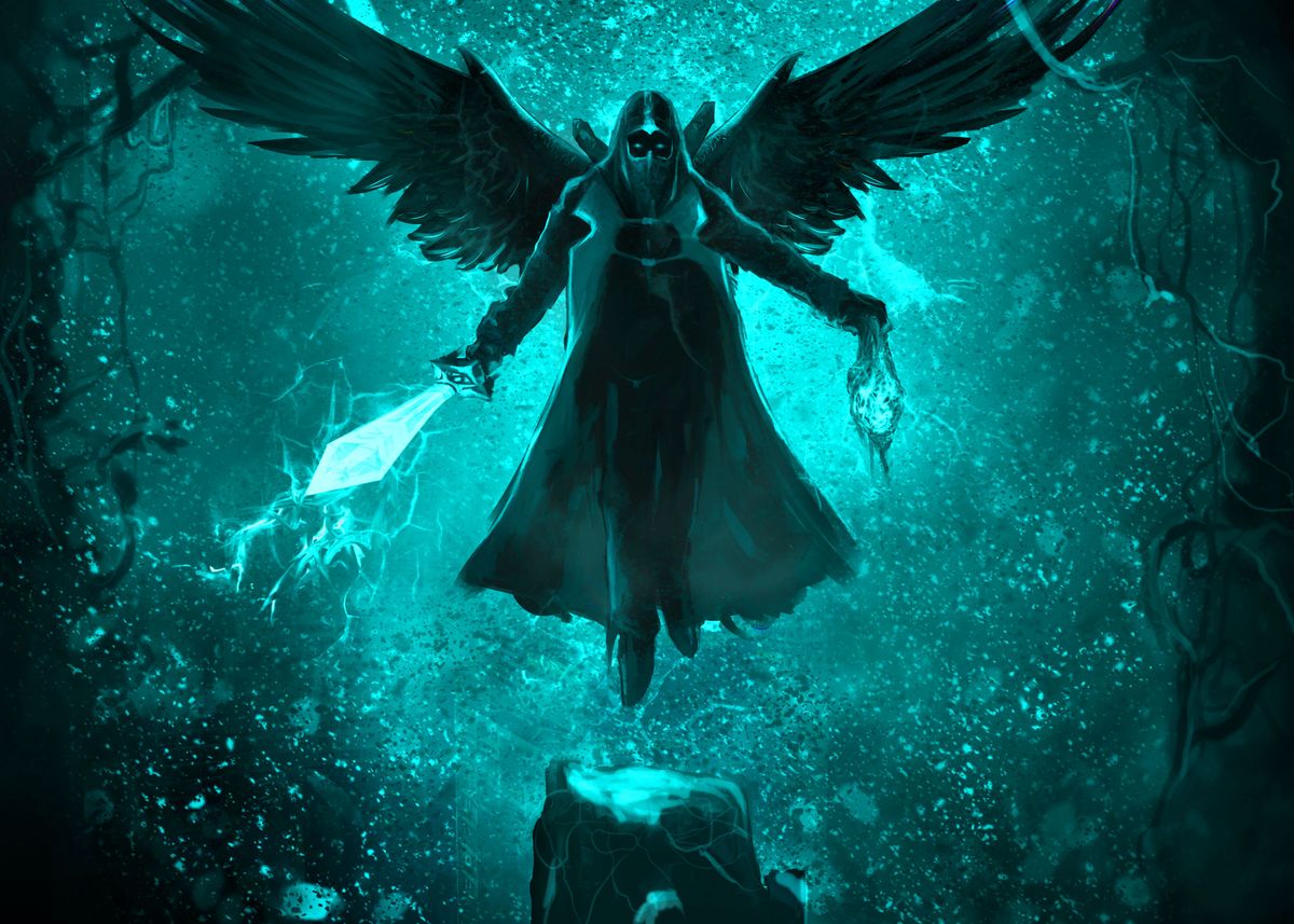 'devil angel' Poster by Mridul Kalita | Displate