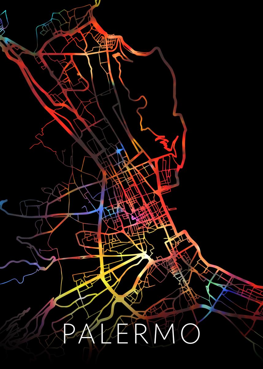 'Palermo Italy Watercolor' Poster, picture, metal print, paint by ...