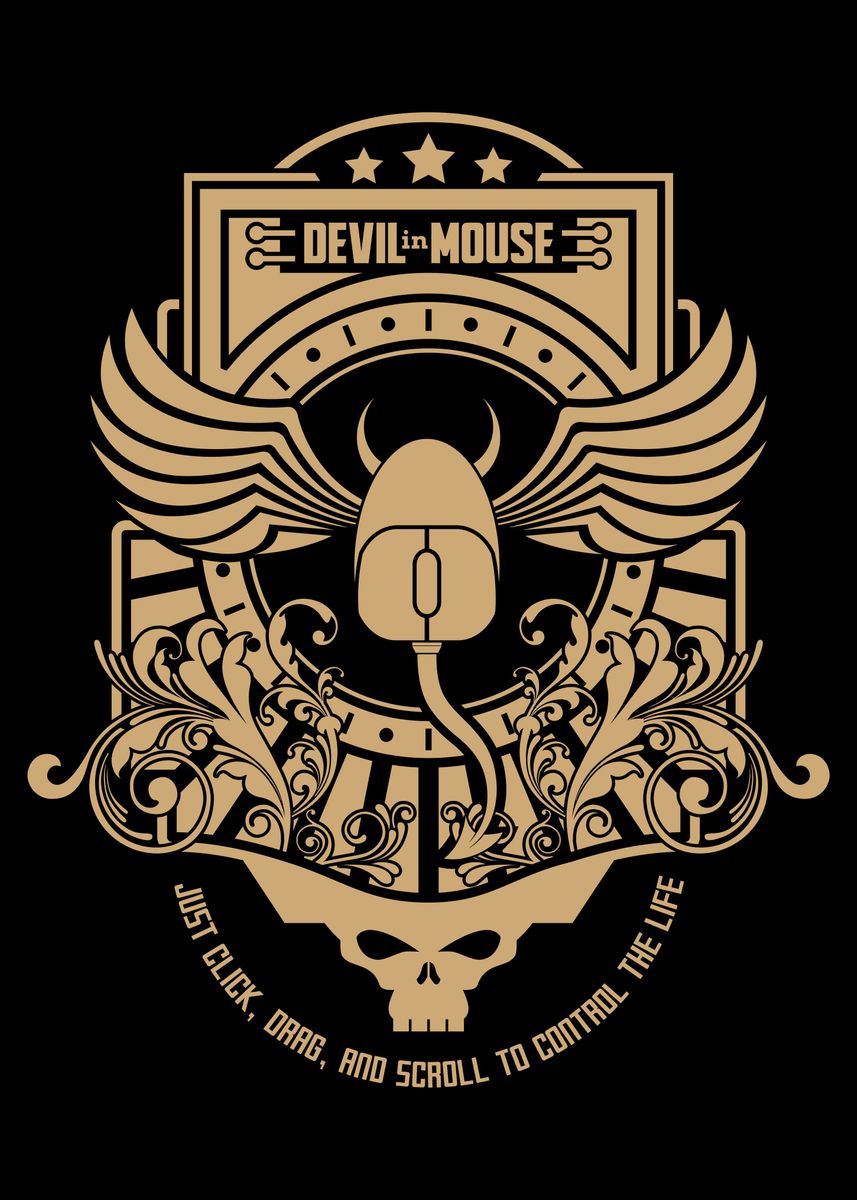 'Devil in Mouse' Poster, picture, metal print, paint by UB Design ...