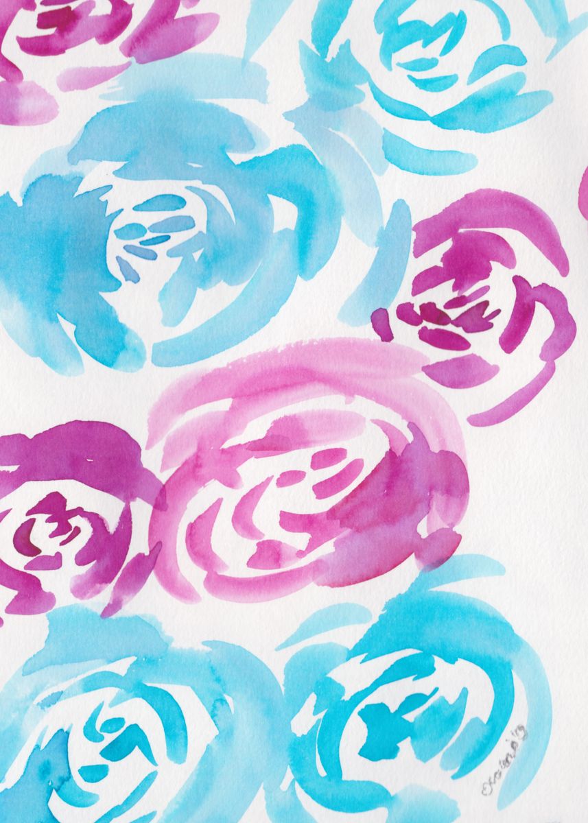 '3 Watercolour Floral' Poster by valourine | Displate