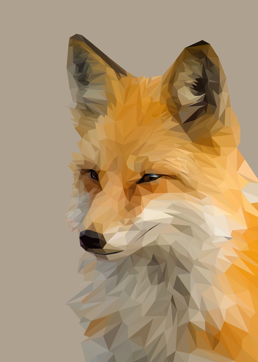 'Fox' Poster, picture, metal print, paint by indra wijaya kusuma | Displate