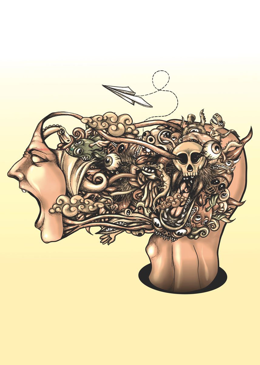 'Scream Doodles' Poster, picture, metal print, paint by Fake Face ...