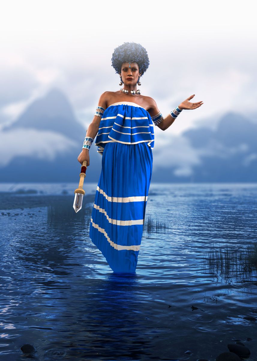 'Yemaya ' Poster, picture, metal print, paint by Olinad Idrajel | Displate