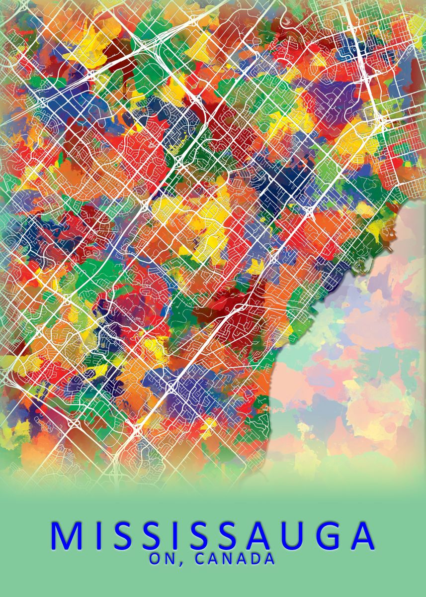 'Mississauga Canada Map' Poster by City Map Art Prints | Displate