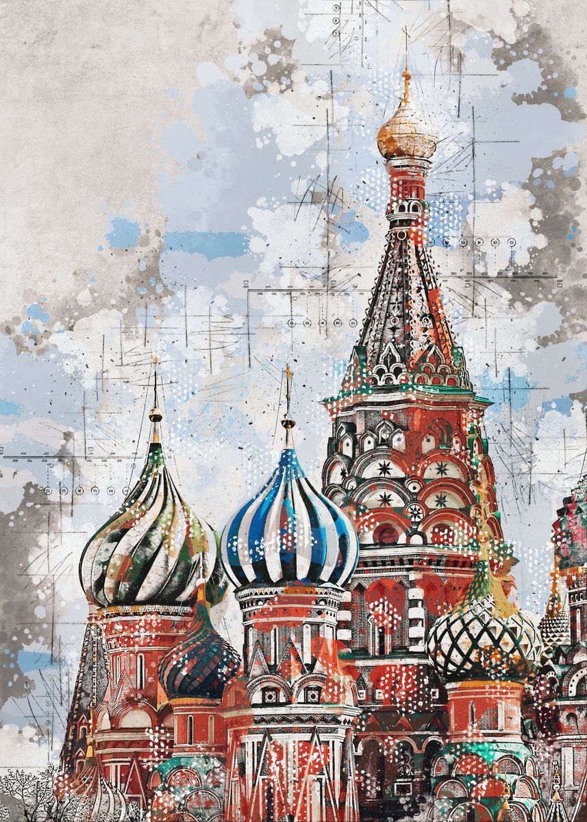 'Red Square Moscow Russia' Poster by Maksymilian Kulig | Displate