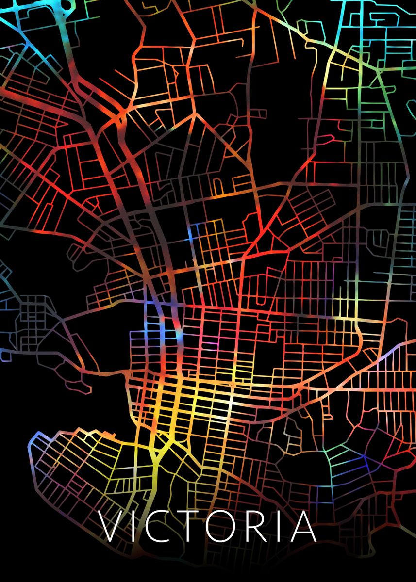 'Victoria Australia Map' Poster, picture, metal print, paint by Design ...