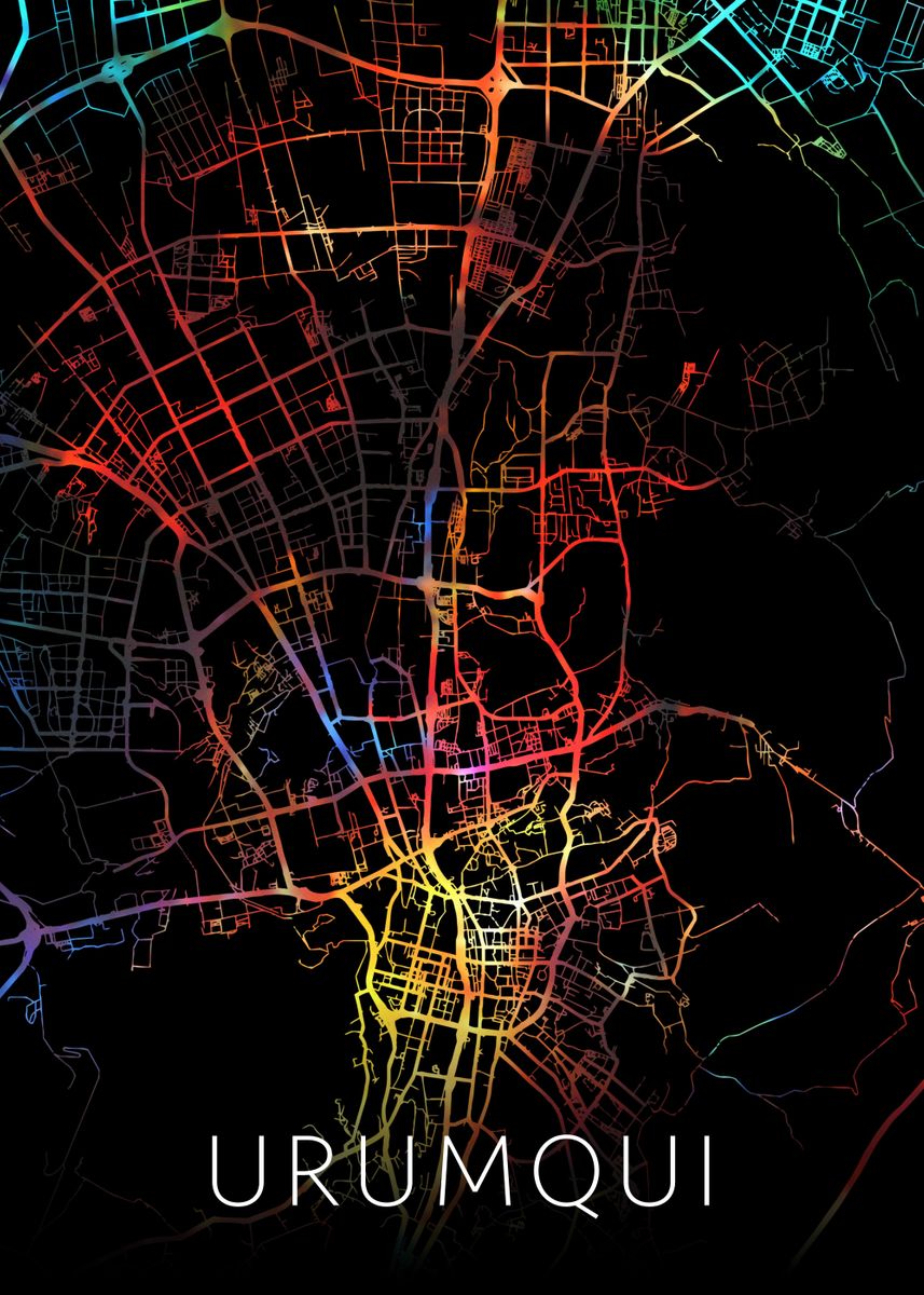 'Urumqui China Watercolor' Poster, picture, metal print, paint by ...