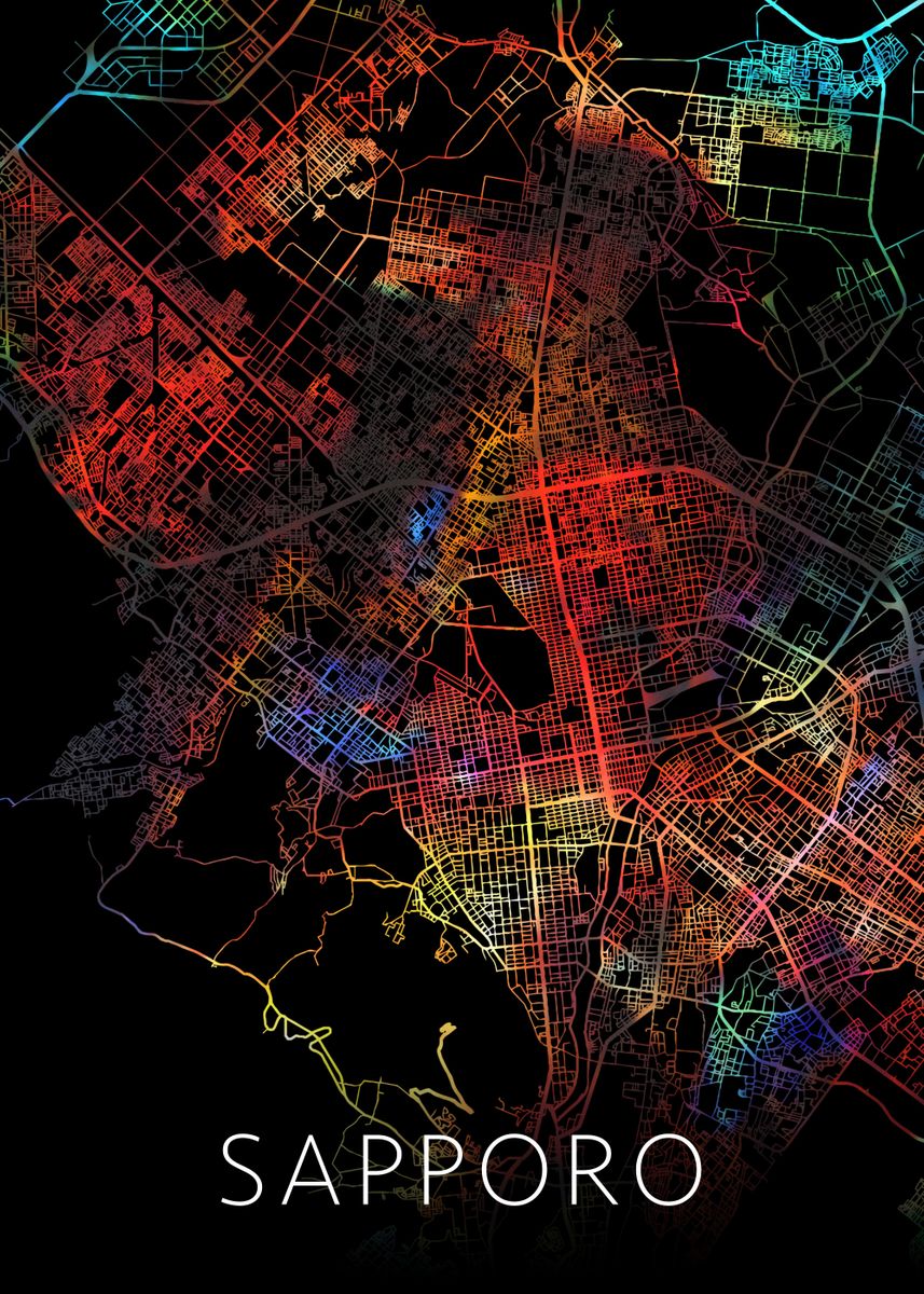 'Sapporo Japan Watercolor' Poster, picture, metal print, paint by ...