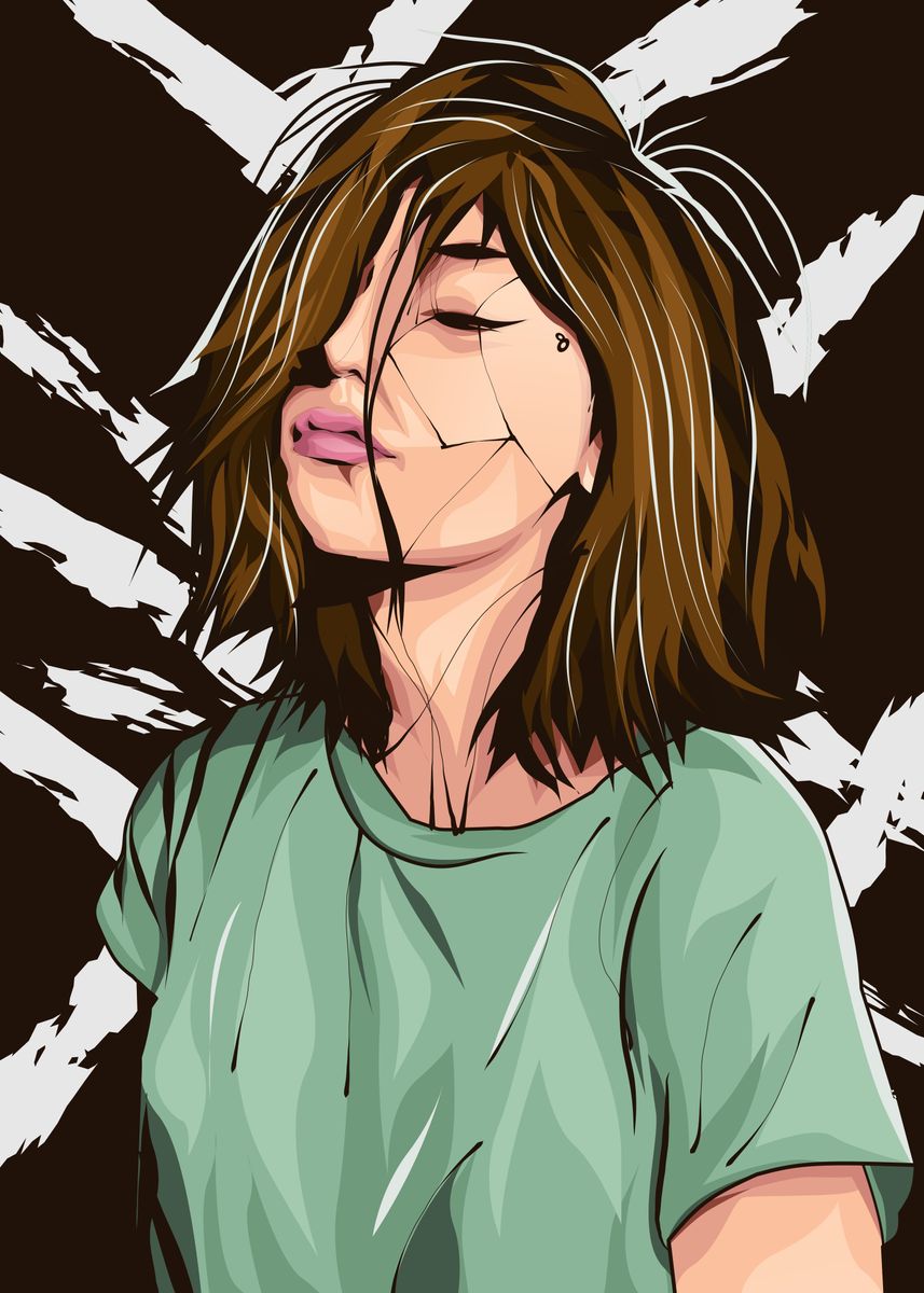 'Sad Girl' Poster, picture, metal print, paint by Erwin Andika Setiawan ...