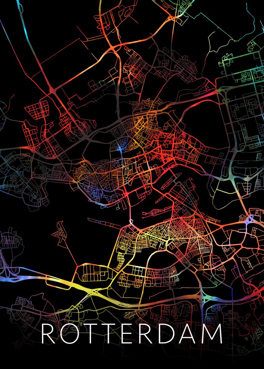 'Rotterdam Netherlands Map' Poster by Design Turnpike | Displate