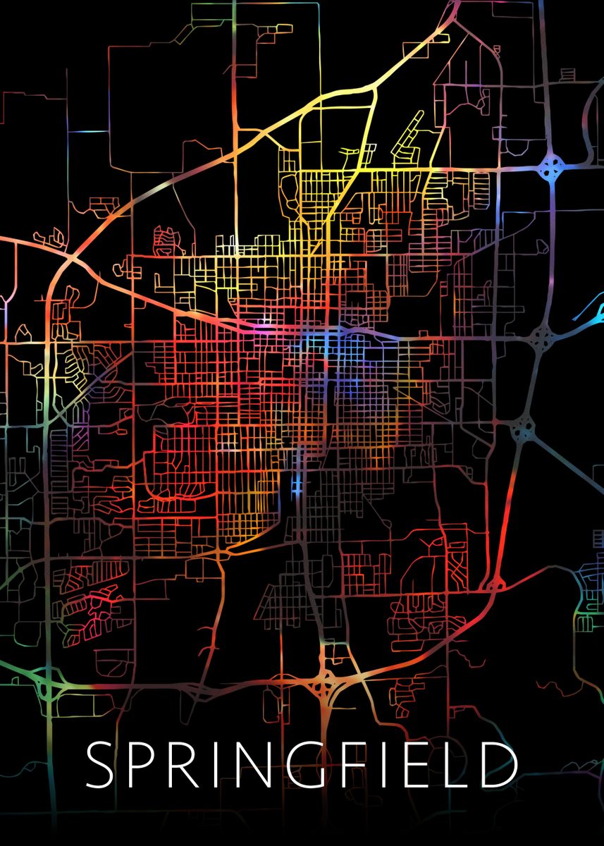 'Springfield Illinois Map' Poster by Design Turnpike | Displate