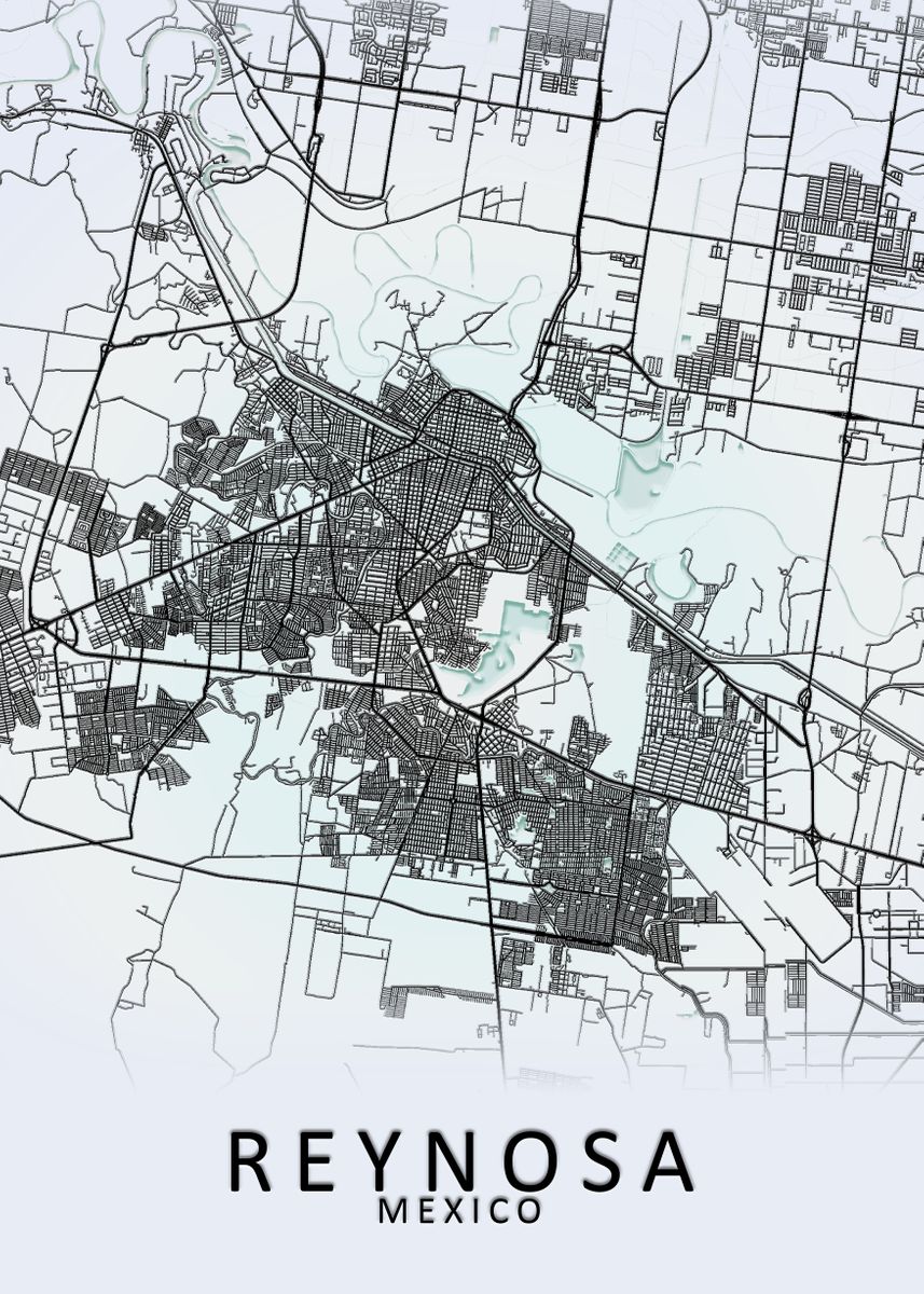 'Reynosa Mexico City Map' Poster, picture, metal print, paint by City ...