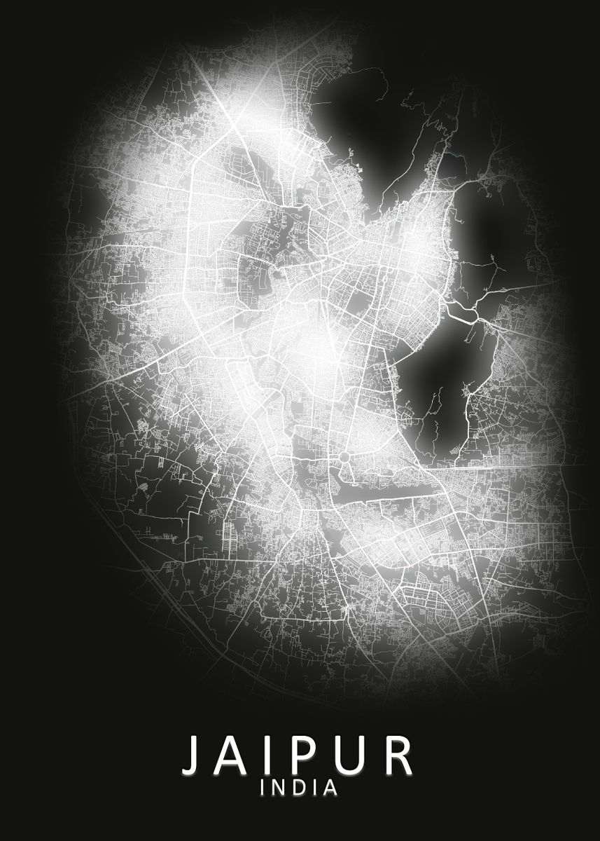 'Jaipur India City Map' Poster, picture, metal print, paint by City Map ...