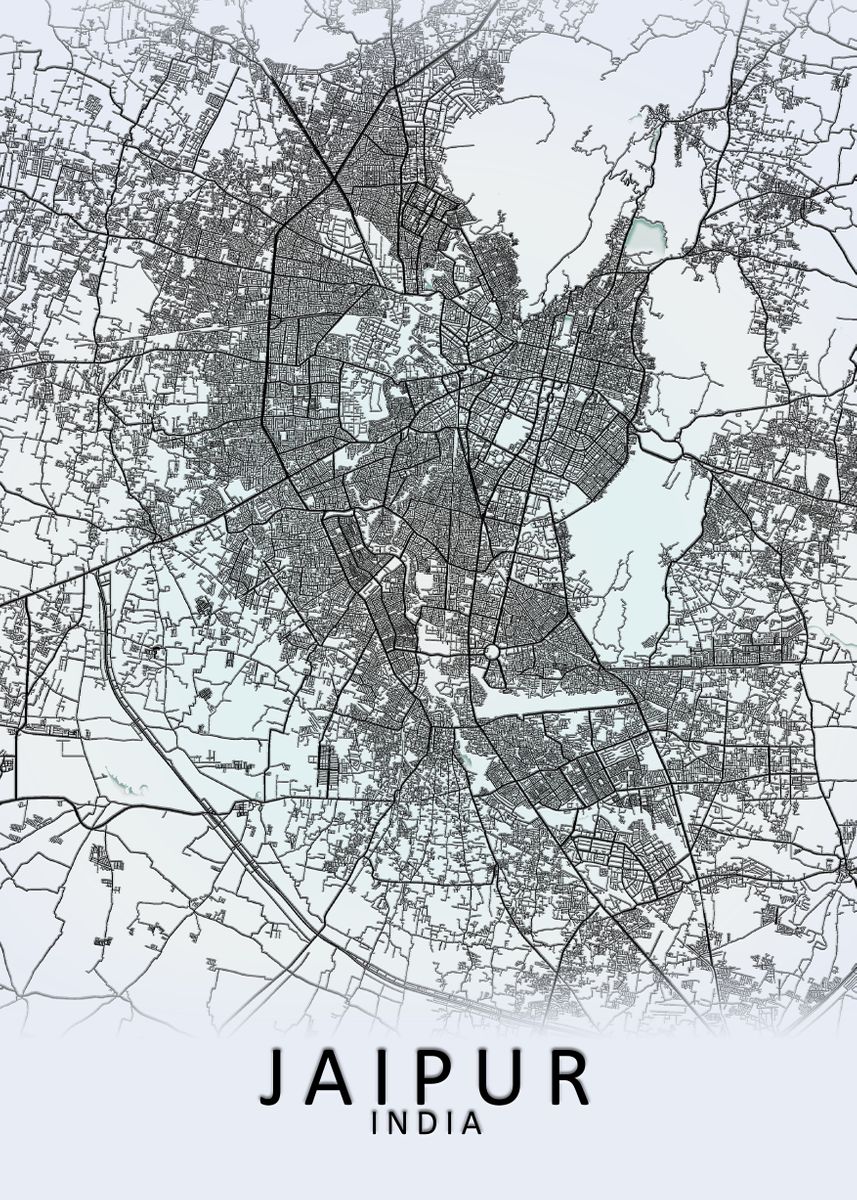 'Jaipur India City Map' Poster, picture, metal print, paint by City Map ...