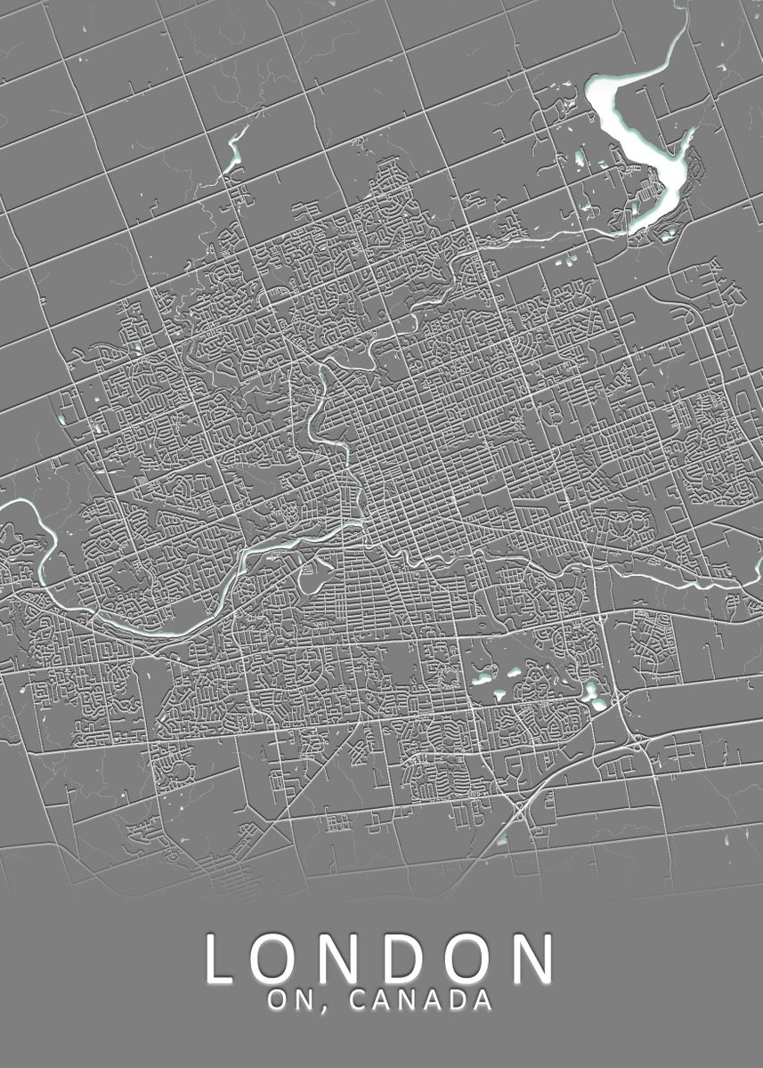 'London ON Canada City Map' Poster by City Map Art Prints | Displate