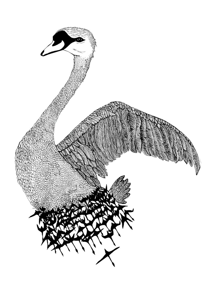 'Fly Away' Poster, picture, metal print, paint by Mia Møller | Displate