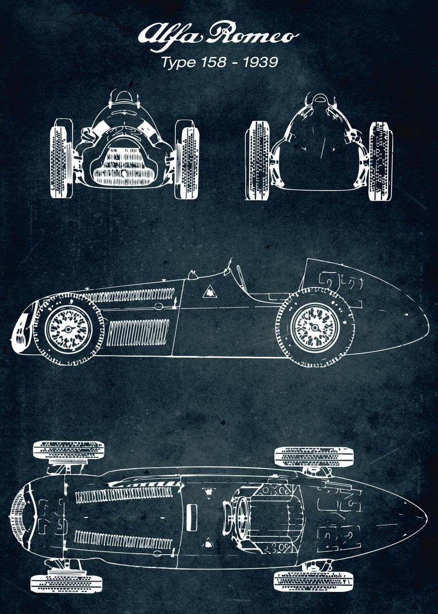 'No006 Alfa Romeo Type 158 ' Poster, picture, metal print, paint by ...