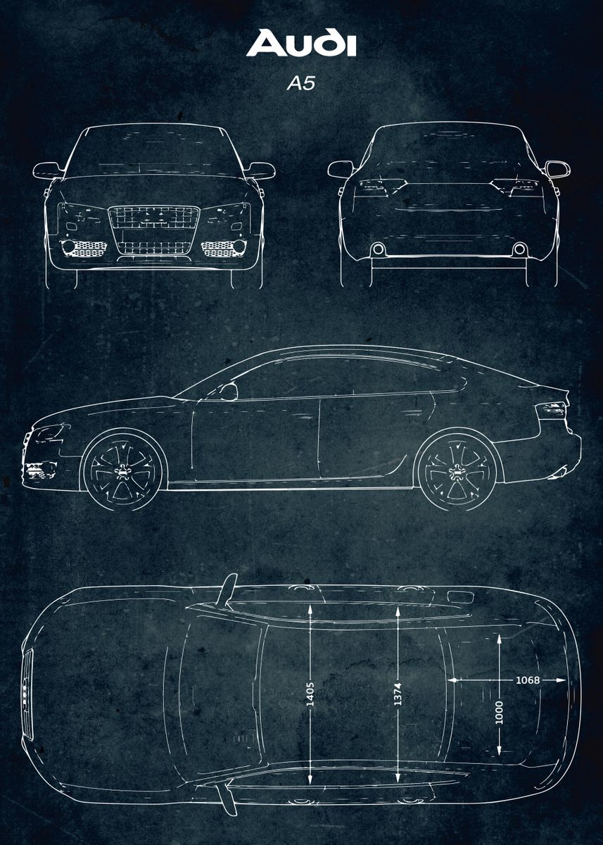 'No016 Audi A5' Poster, picture, metal print, paint by Xavier Vieira ...