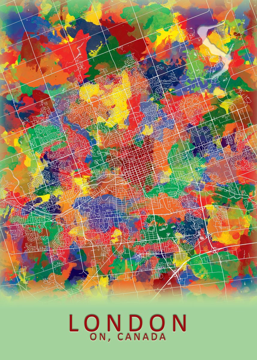 'London ON Canada City Map' Poster by City Map Art Prints | Displate