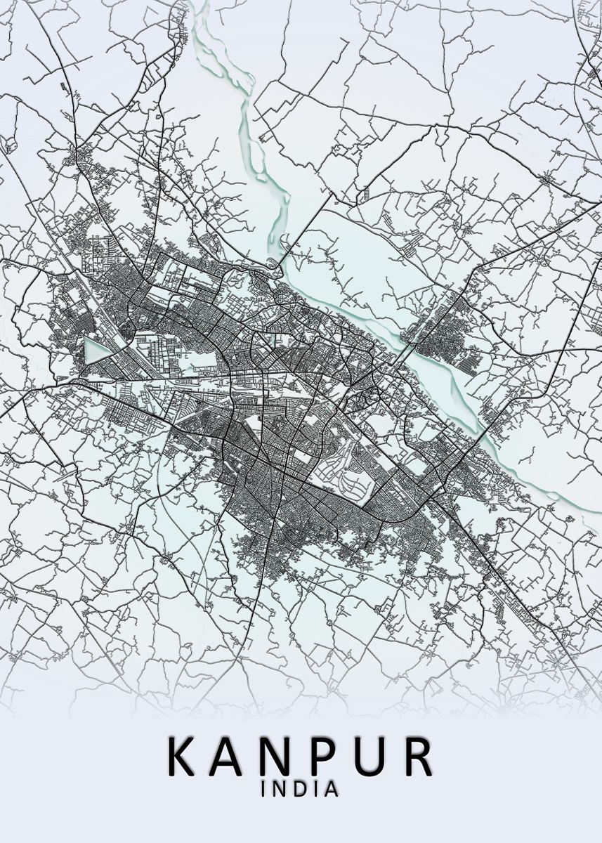 'Kanpur India City Map' Poster by City Map Art Prints | Displate