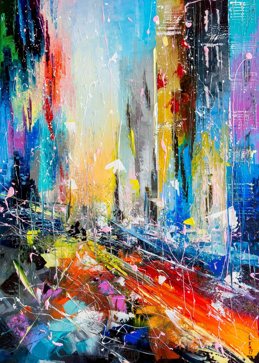 'Abstract cityscape 6' Poster, picture, metal print, paint by Vladyslav ...