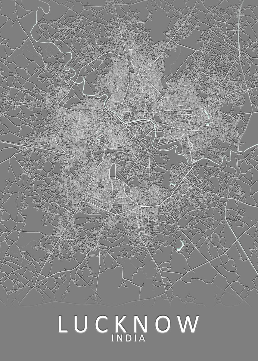 'Lucknow India City Map' Poster by City Map Art Prints | Displate