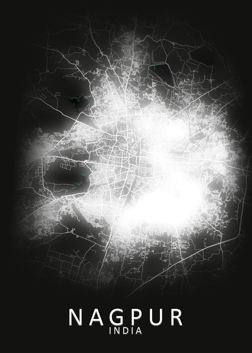 'Nagpur India City Map' Poster, picture, metal print, paint by City Map ...