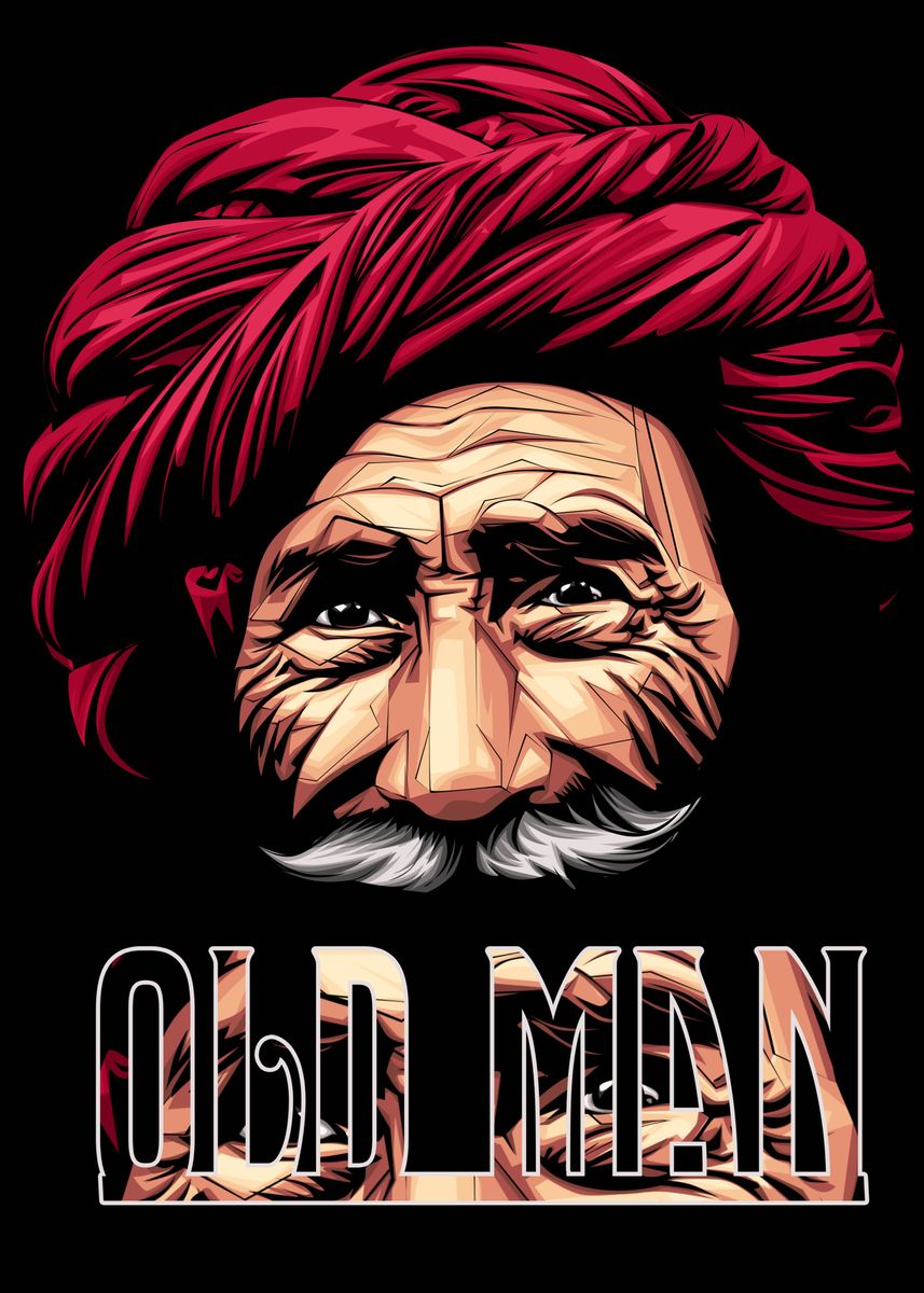 'Old Man' Poster, picture, metal print, paint by Sandi Pramana | Displate
