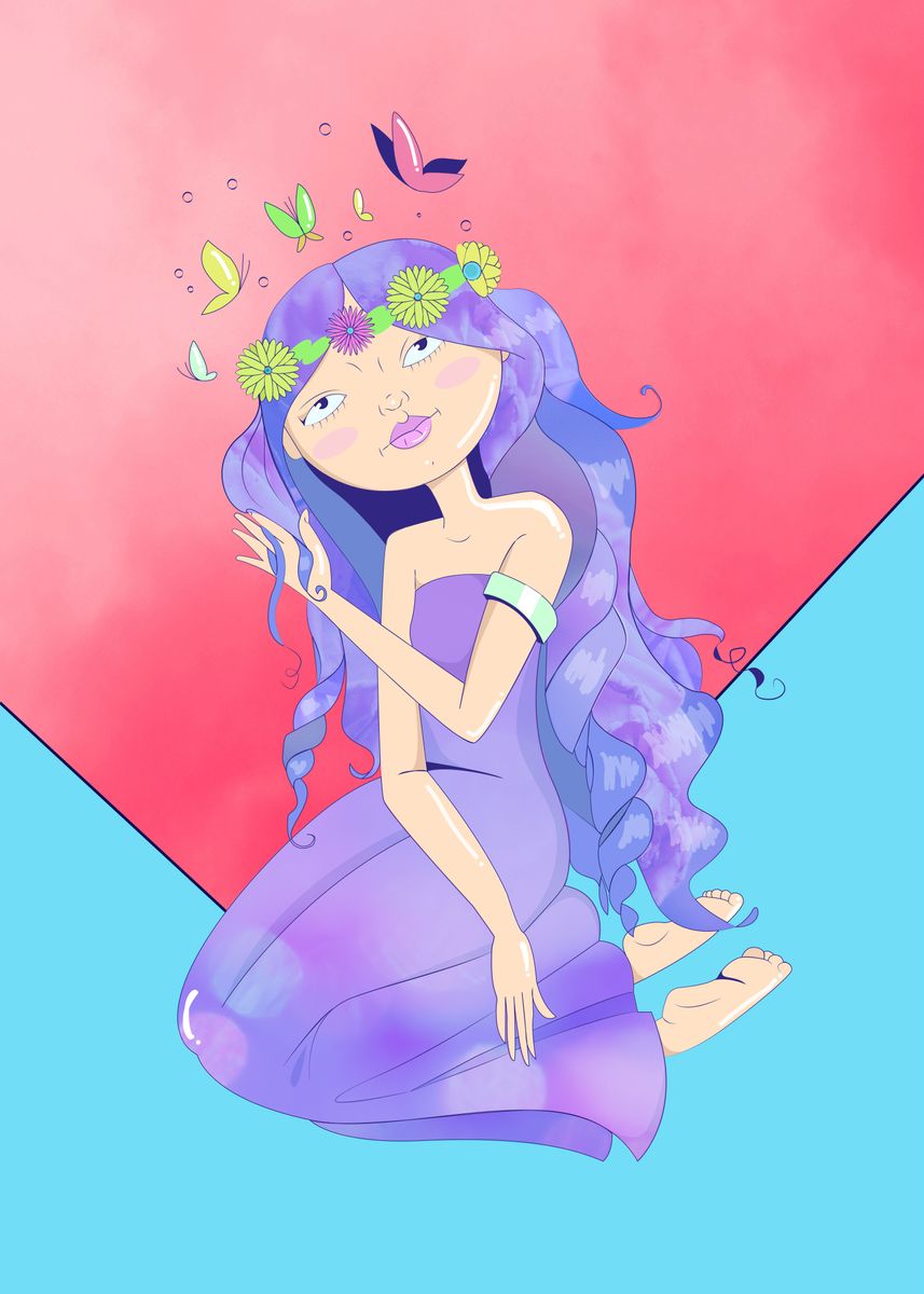 ' NYMPH' Poster, picture, metal print, paint by Acero | Displate