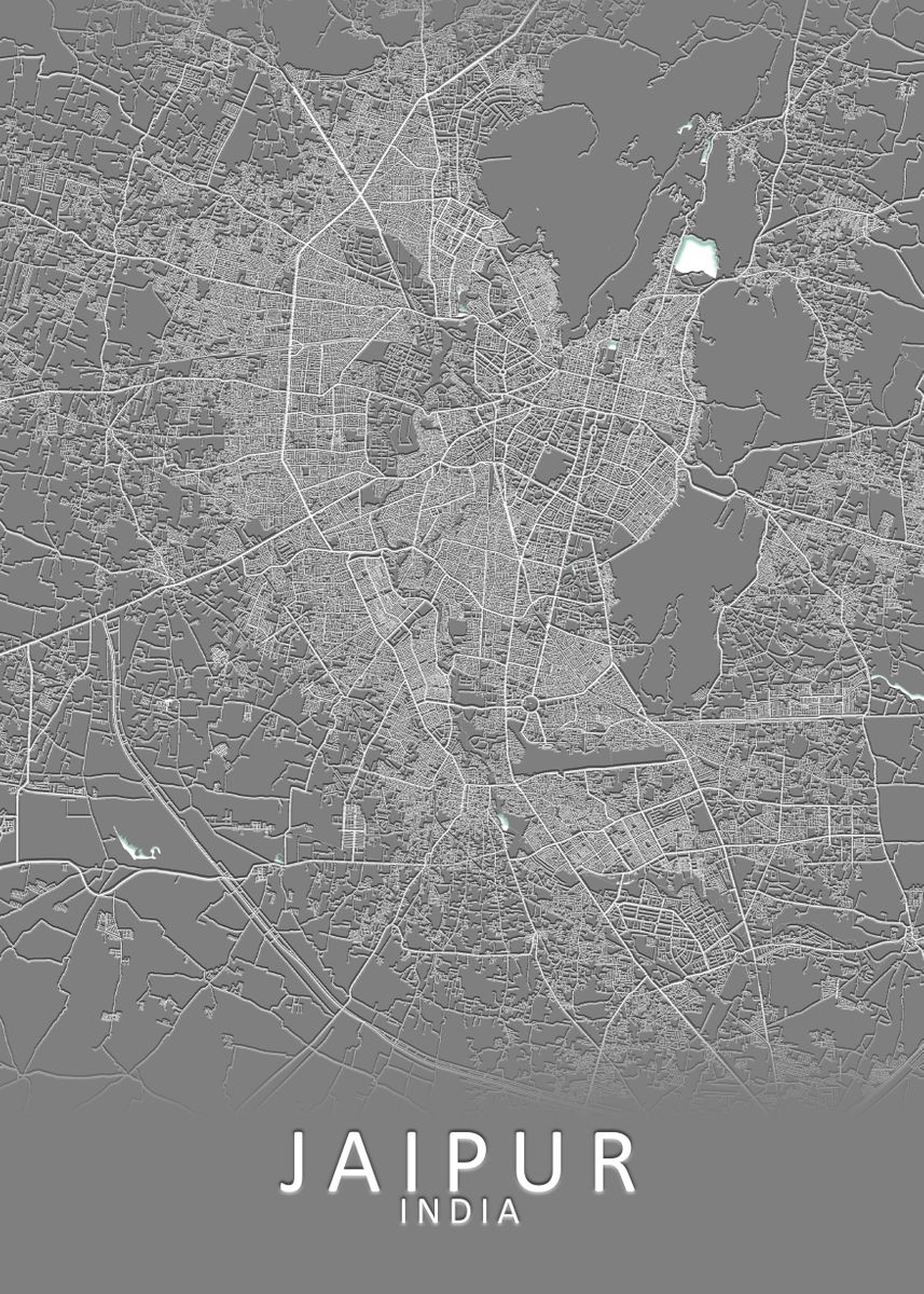 'Jaipur India City Map' Poster by City Map Art Prints | Displate