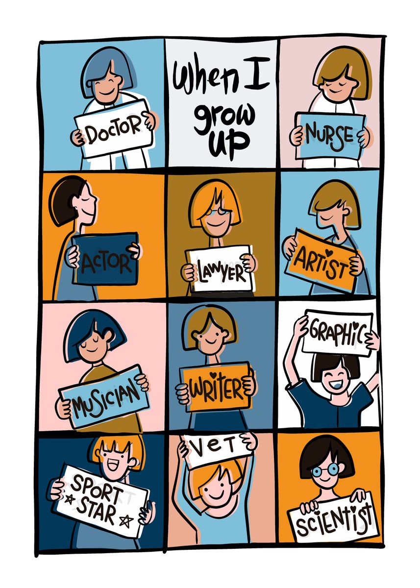 'dream job concept' Poster, picture, metal print, paint by 9george ...