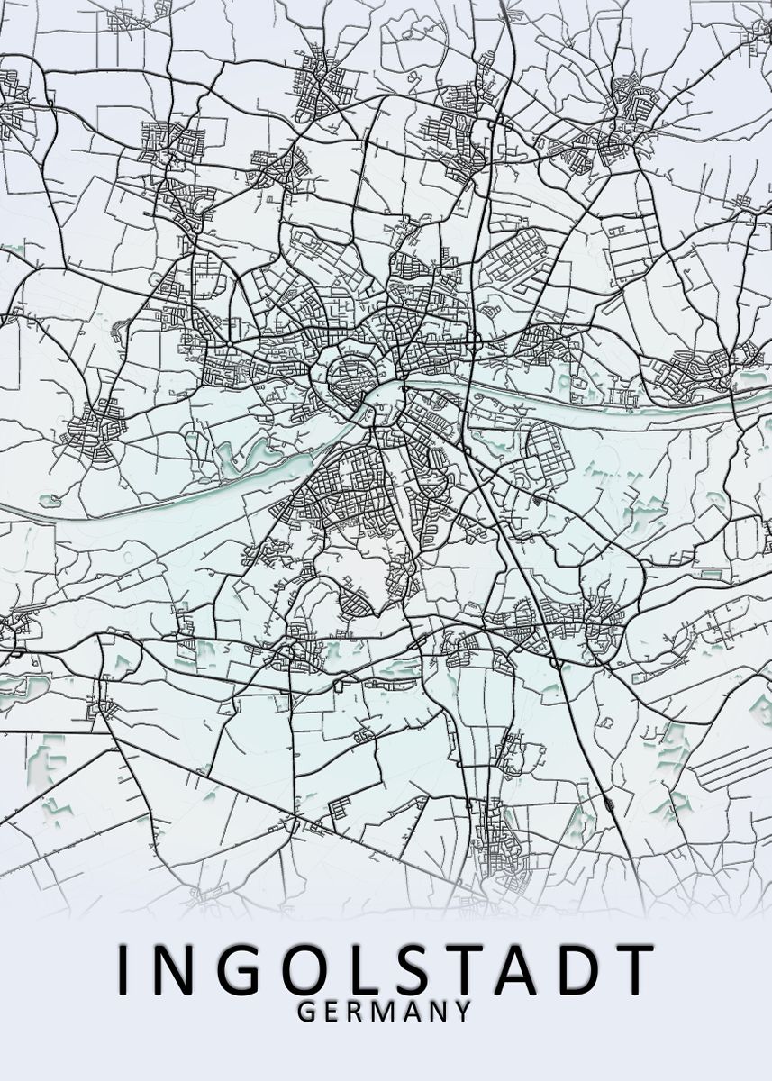 'Ingolstadt Germany Map' Poster by City Map Art Prints | Displate