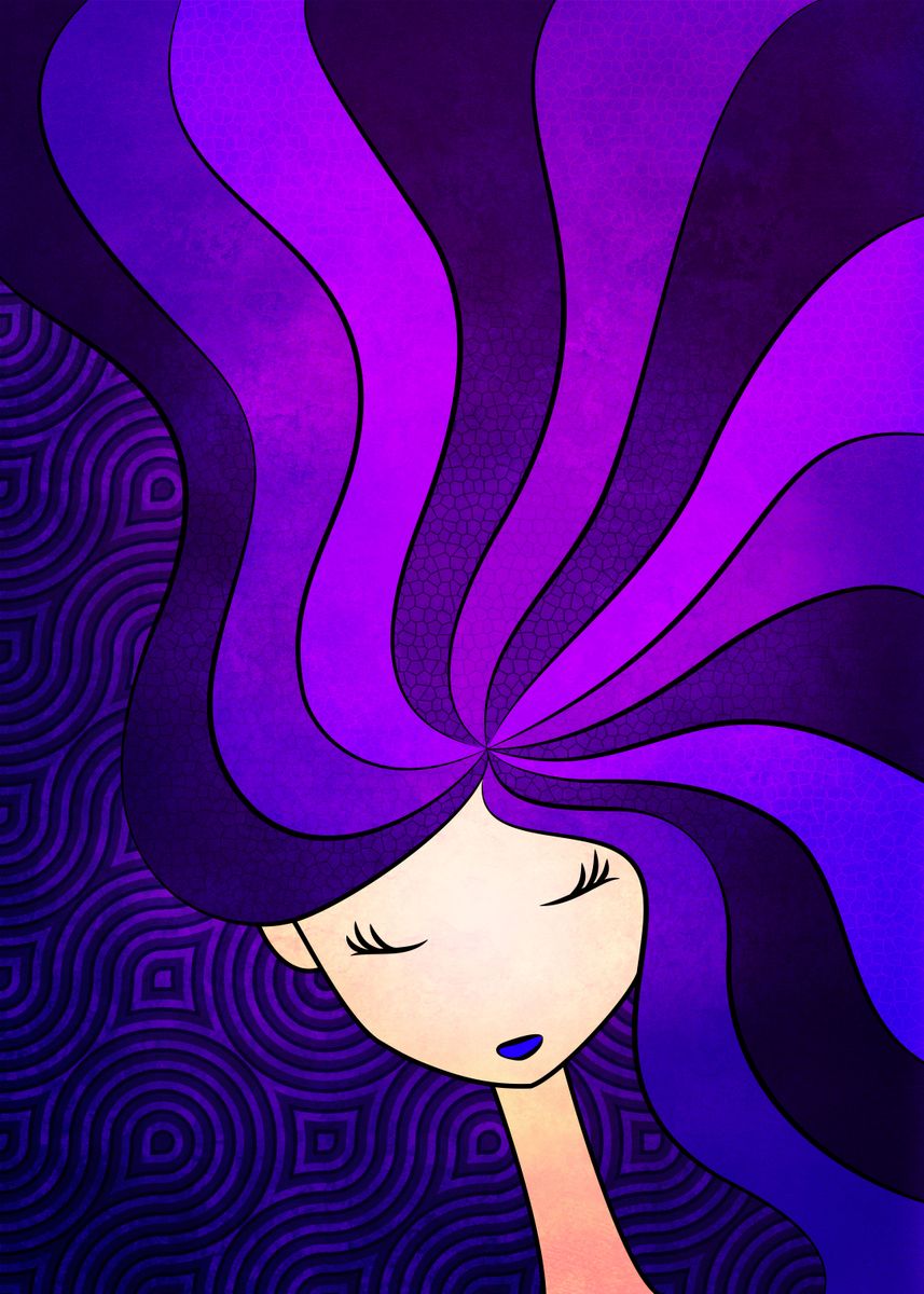 'Lady In Violet' Poster by Priscilla Lim | Displate