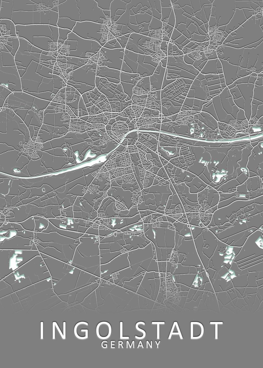 'Ingolstadt Germany Map' Poster by City Map Art Prints | Displate